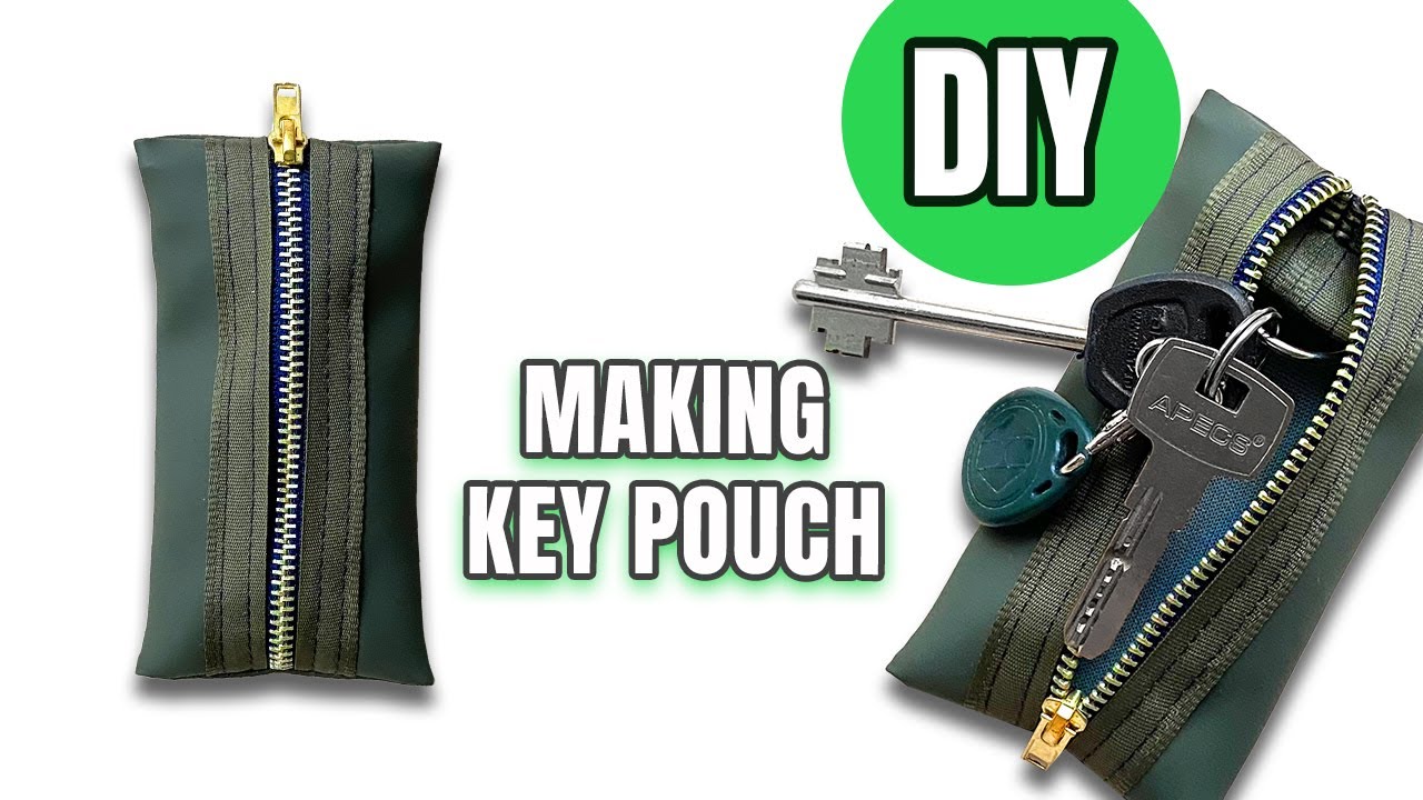 Useful accessory for your keys and coins || DIY Keychain Pouch Tutorial ...