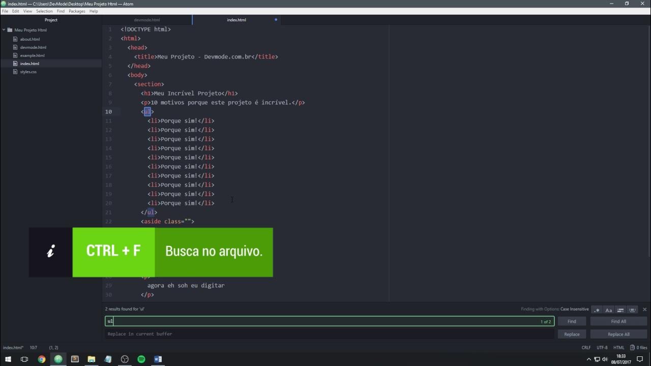 HTML & CSS - Atom - Melhor editor de texto para HTML e CSS? (c01e03) (pt-br) - YouTube