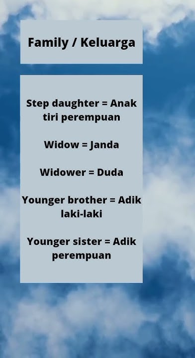 nama keluarga dalam bahasa Inggris - YouTube