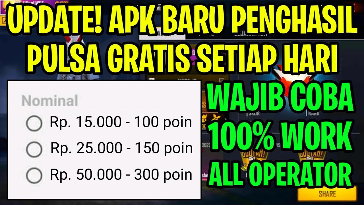 BARU LAGI!! apk penghasil pulsa gratis tercepat 2022 - YouTube