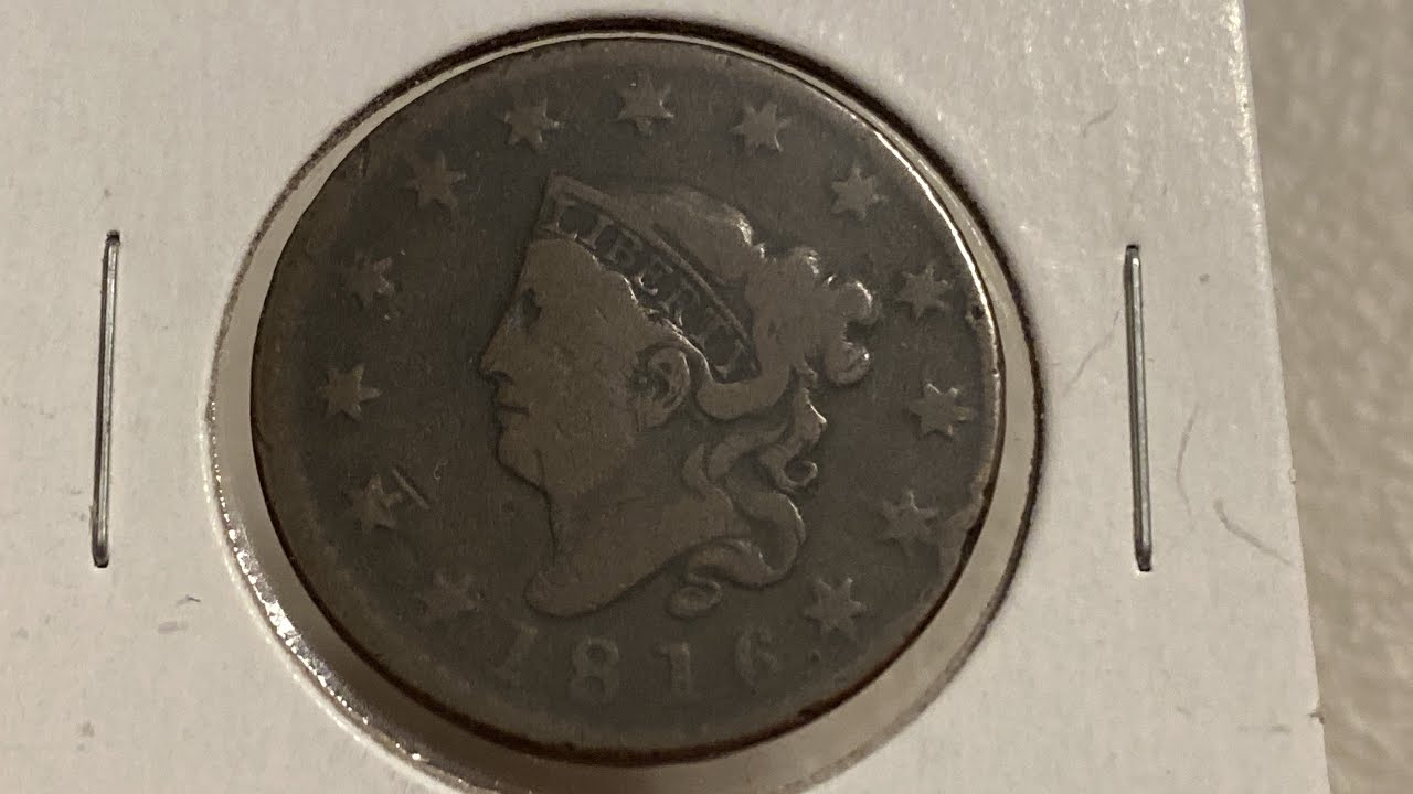 1816 U.S. Coronet Head Large Cent 1 Cent Coin • Values, Information ...