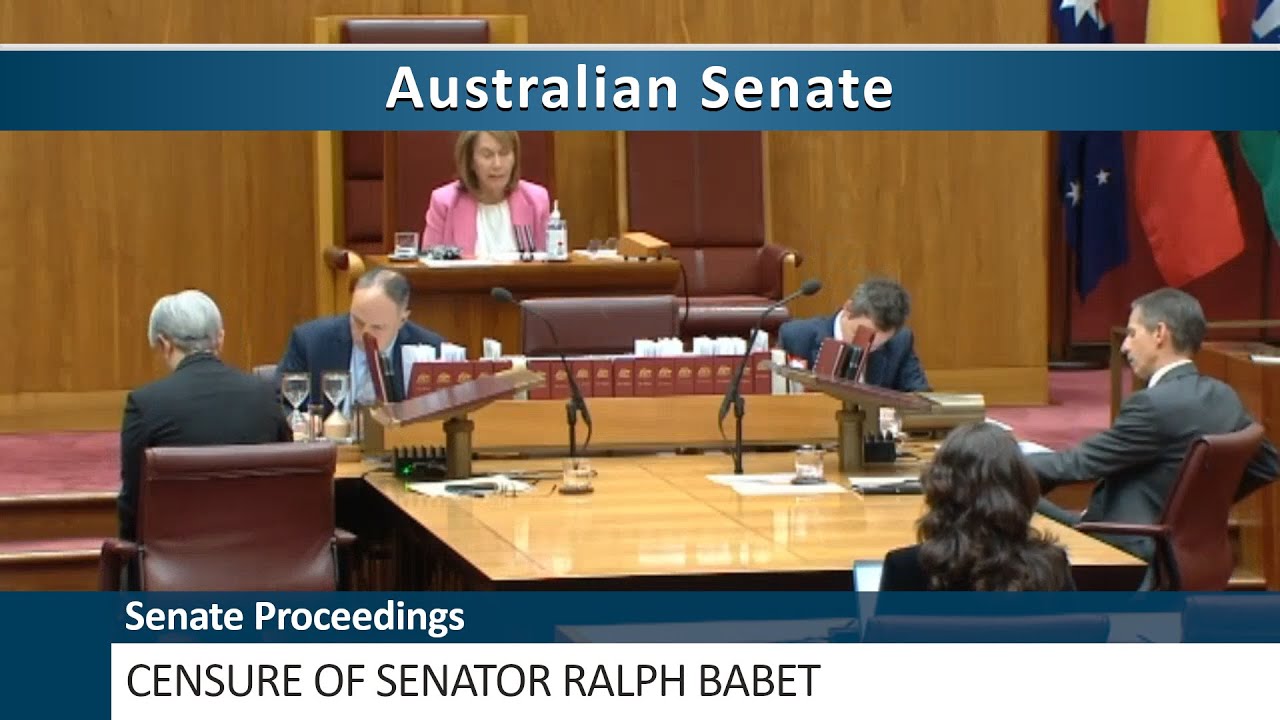 Senate Proceedings - Censure of Senator Ralph Babet - YouTube
