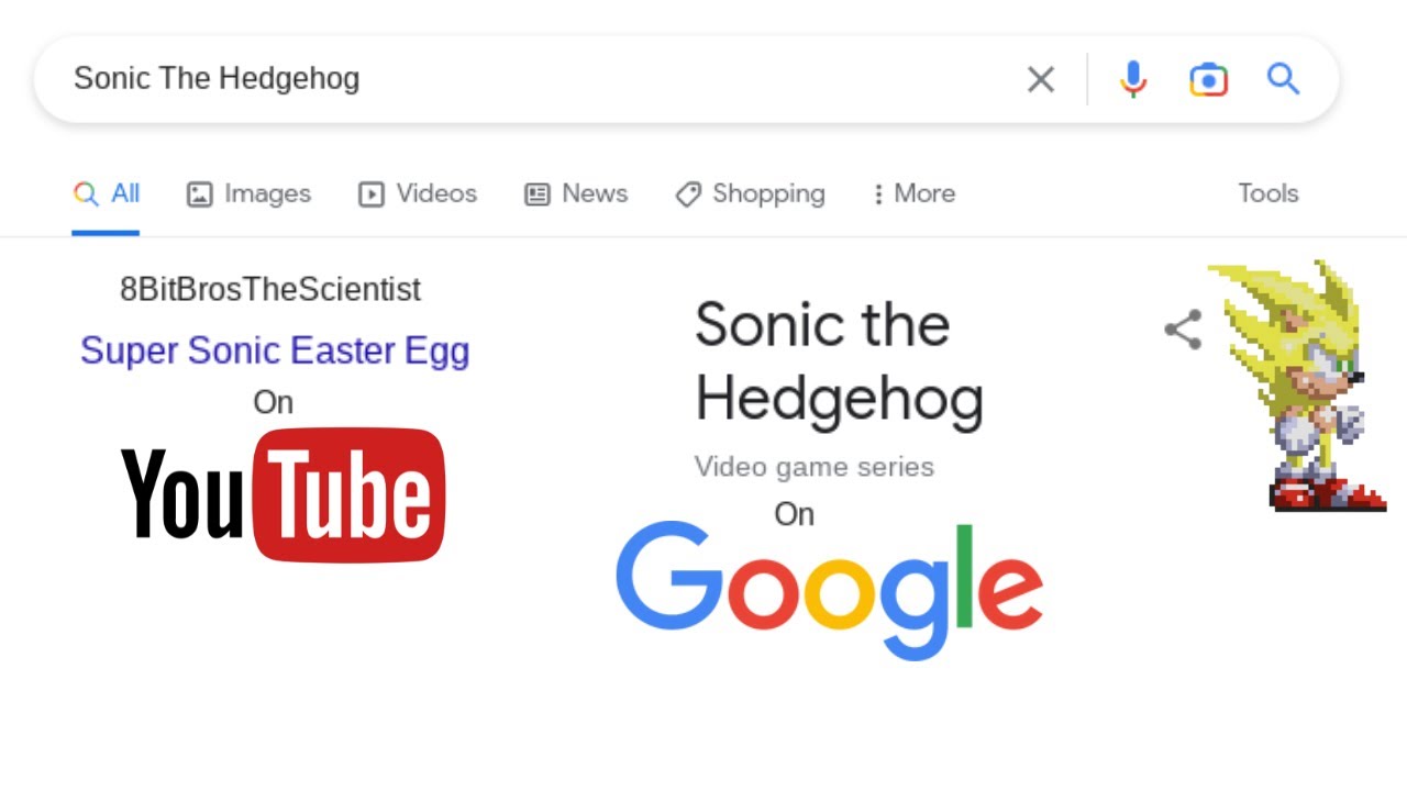 Super Sonic Google Easter Egg - YouTube