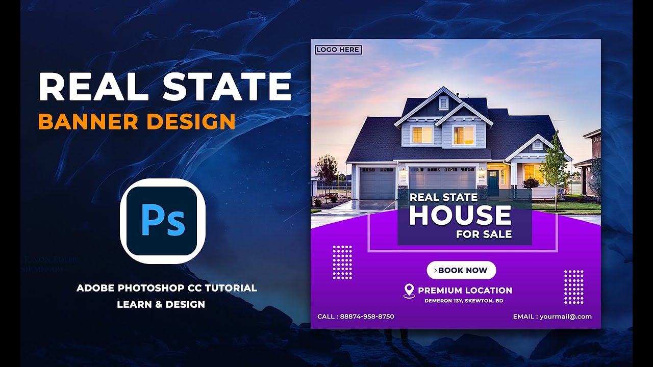 Real State Banner Design in Adobe Photoshop CC Tutorial in 2021 - YouTube