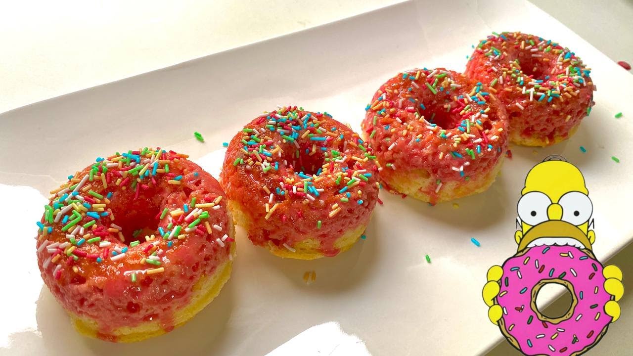 Simpsons Doughnut recipe ! NO OIL ! NO YEAST ! - YouTube