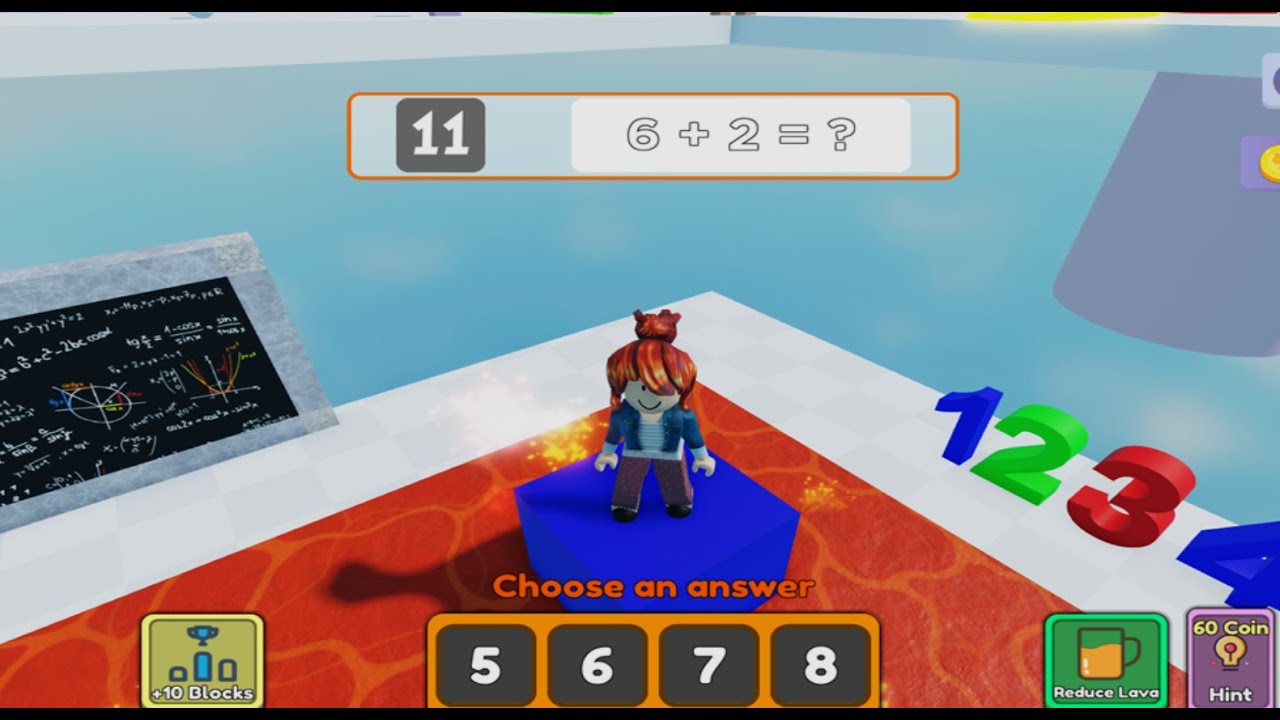 Playing math answer or die game in roblox shows my mathematics skills ...