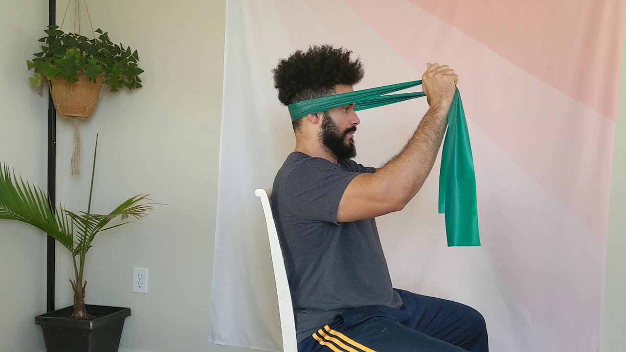 Seated Banded Chin Tuck - YouTube