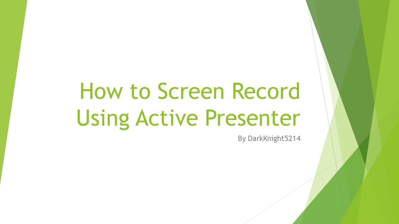 How To Screen Record using Active Presenter - YouTube