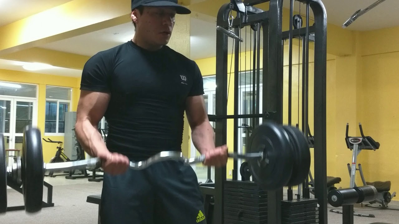 Curl de bíceps con barra z - YouTube