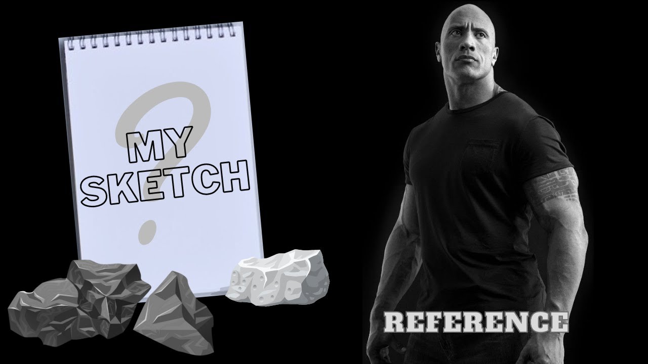 How to Draw Sketch of The Rock |Dwayne Johnson | The Rock Full Body ...