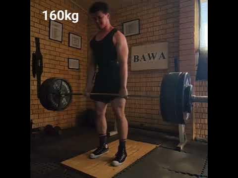 Deadlift 160kg Ben Meany 2023 BAWA Push/Pull Competition - YouTube