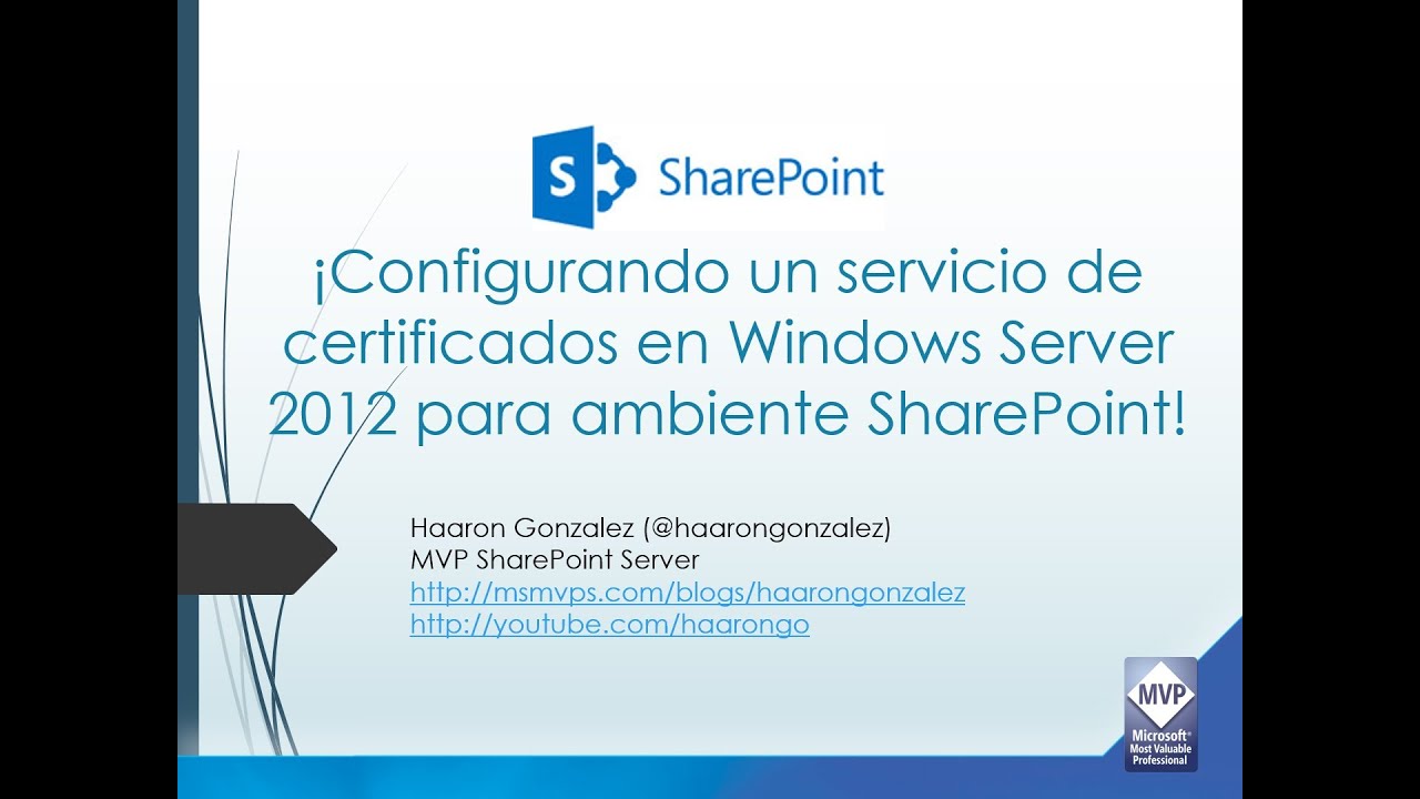 Configurando un Servicio de Certificados en Windows Server 2012 para ambiente SharePoint - YouTube
