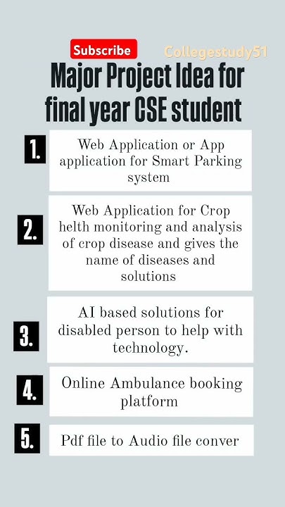 Top 5 Innovative Project Idea's Final Year CSE Students|Major Project ...