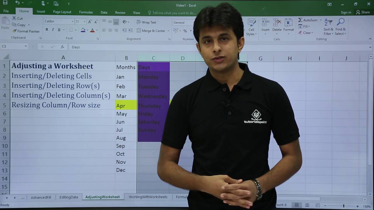 MS Excel - Adjusting worksheet - YouTube