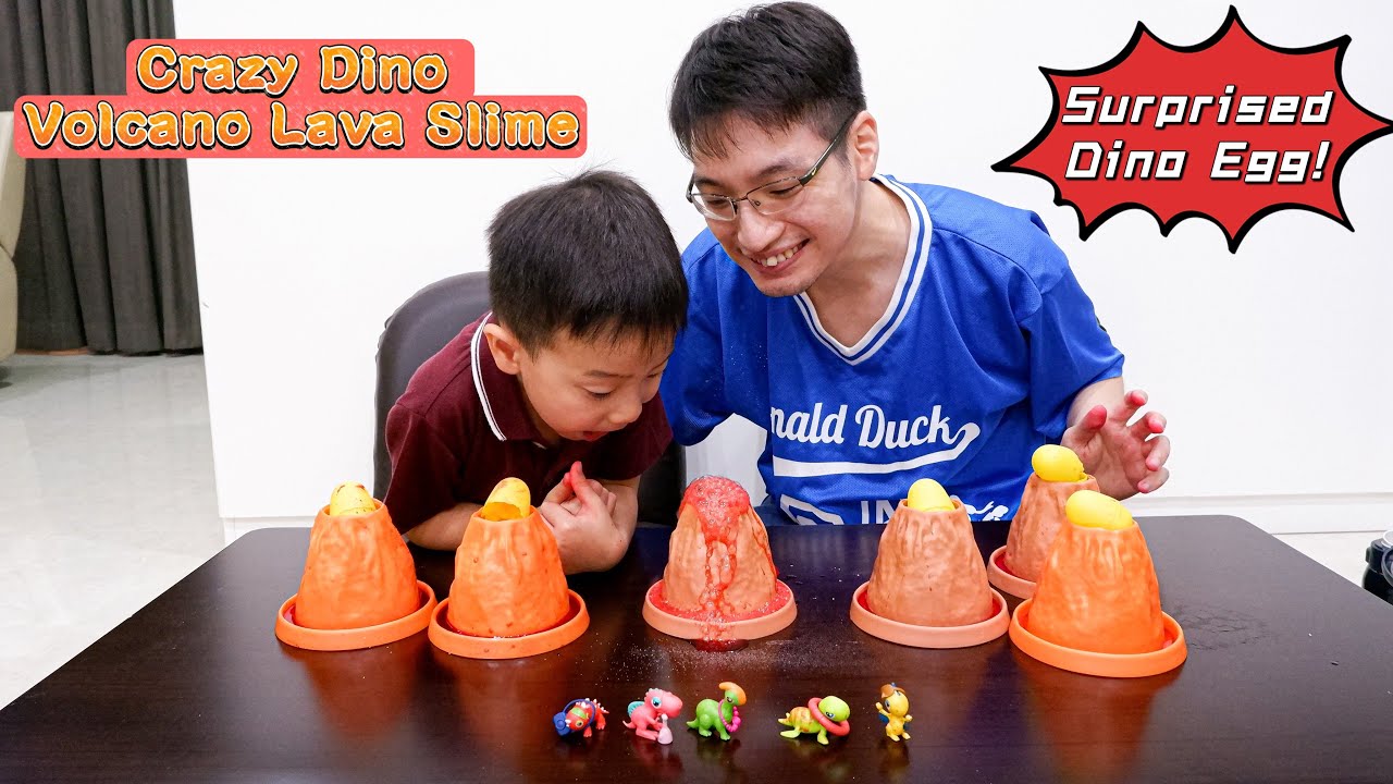 Unboxing Crazy Dino Volcano Lava Slime Denotoys | Surpised Dino Egg ...