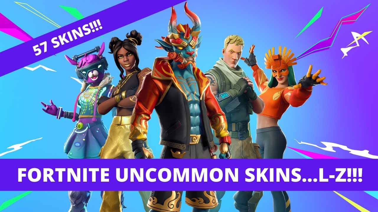 Fortnite Skins-Uncommon (Green) L-Z - YouTube