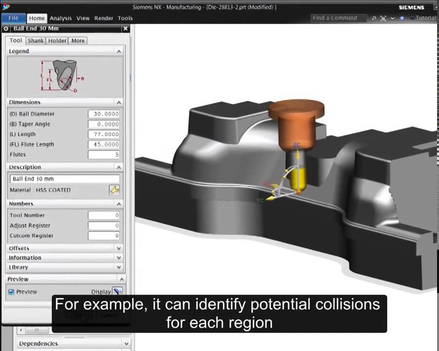 NX CAM 9 - Cut region management for die mold machining - YouTube