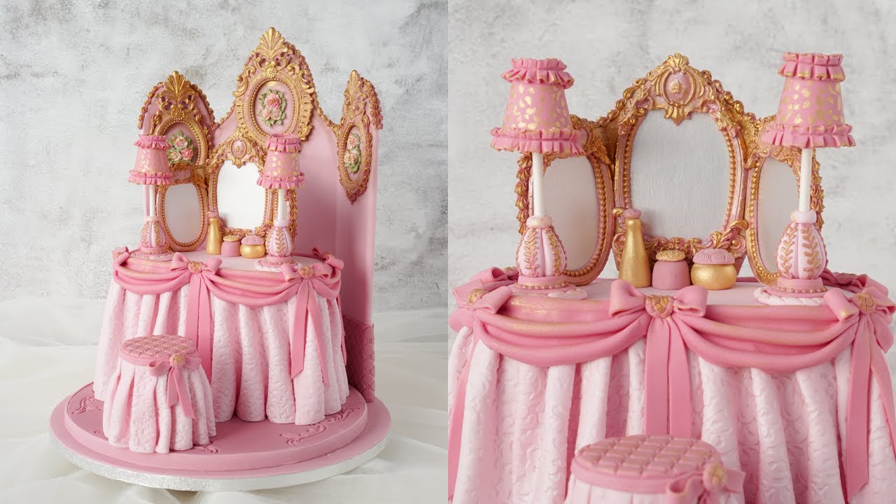 Princess Dressing Table Cake - YouTube