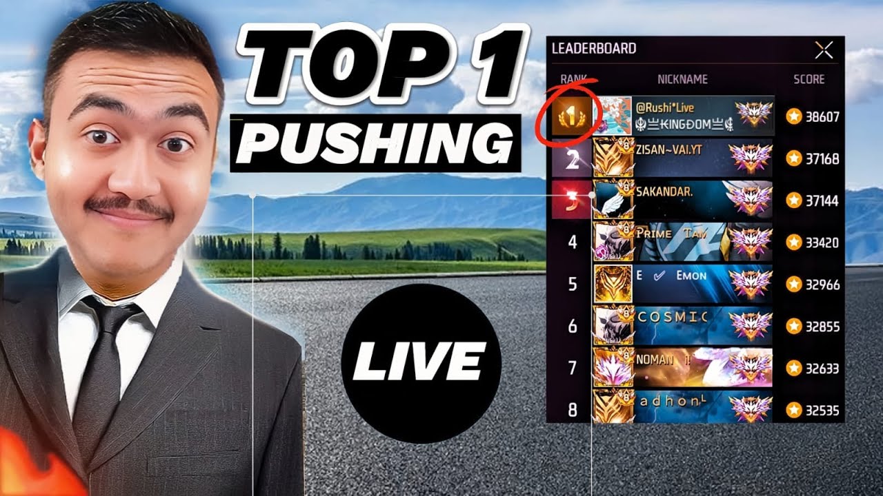 🔴[Live] RUSHI LIVE OFFICIAL ON LIVE 🔴 ROAD TO GRANDMASTER REGION 🎁😱 ...