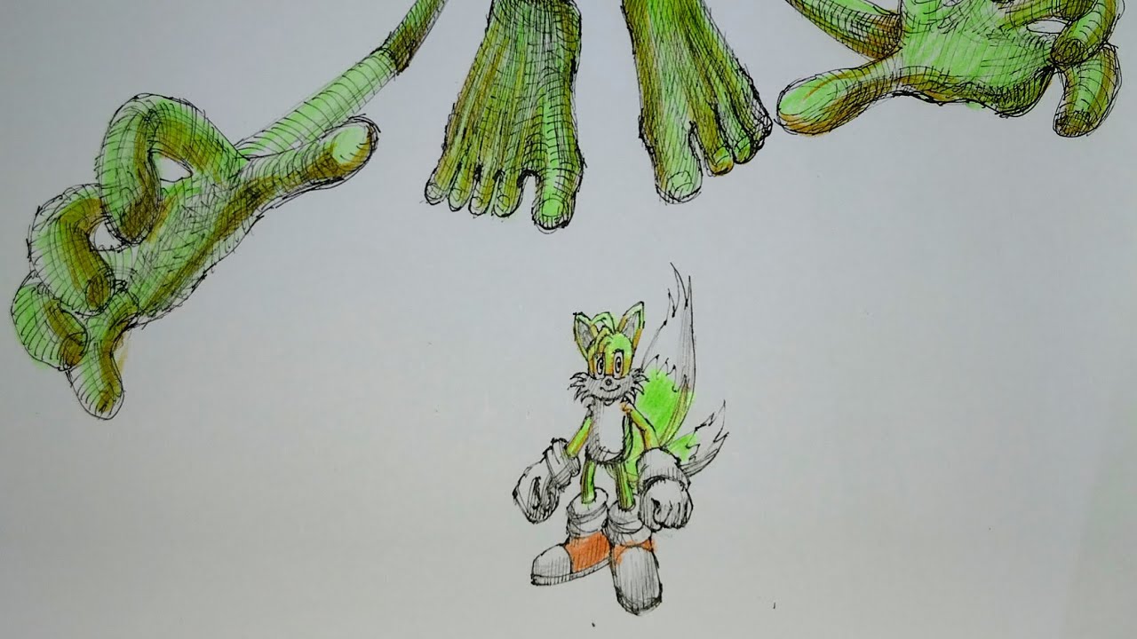How to draw Tails in Shin sonic วาด เทลส์ จิ้งจอกสองหาง ใน ชินโซนิค ...
