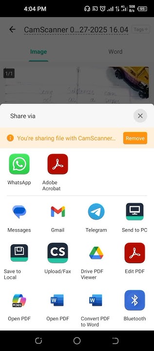 How to create and share a PDF through Camscanner - YouTube