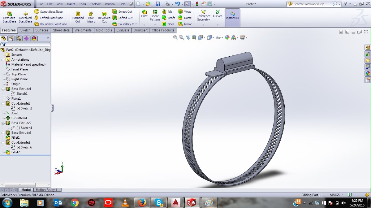 Engine Clamp Design in Solidworks Very easy - YouTube