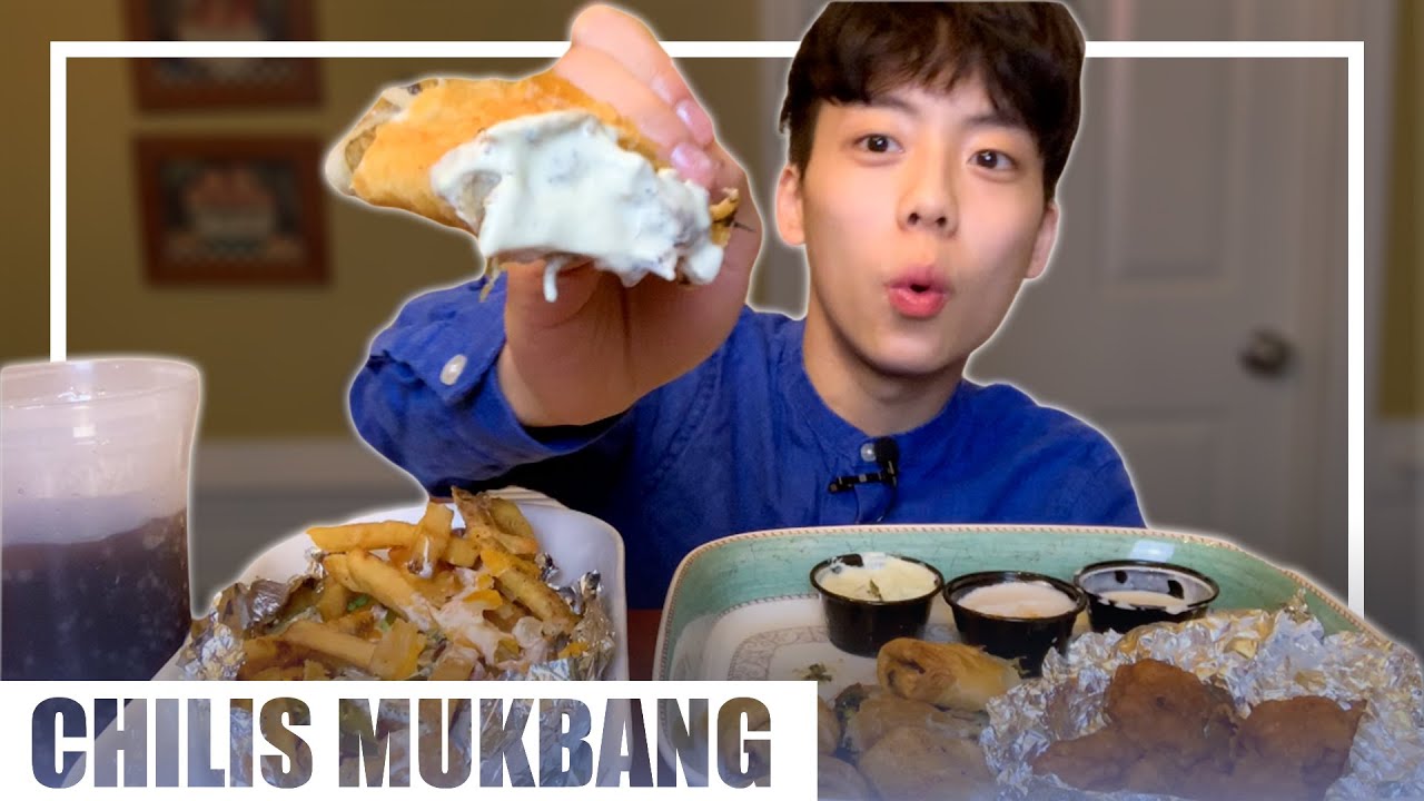 CHILI'S APPETIZERS MUKBANG 먹방 - HOT BUFFALO CHICKEN, FRIED CHEESE FRIES ...