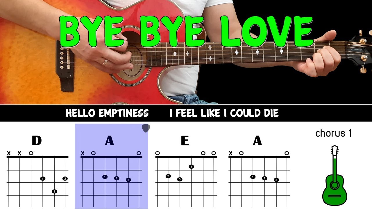 BYE BYE LOVE - The Everly Brothers - Guitar play along on acoustic guitar with chords & lyrics ...