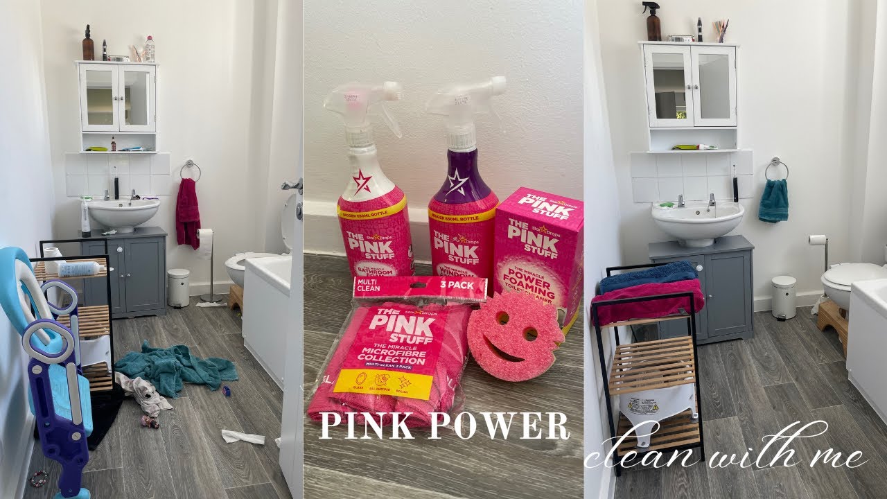 Pink Power Bathroom Deep Clean | Pink Products Only 💕🧼 - YouTube