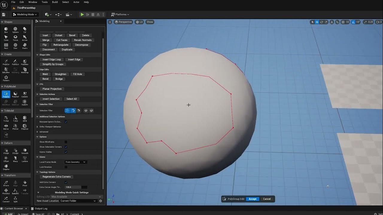 UE5.1 PolyEd Modeling Part 9 - Group Corners - YouTube