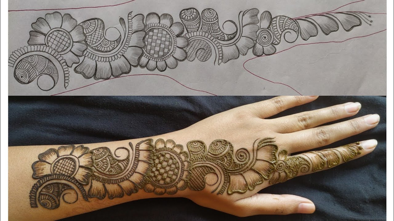 #1 Copying My Pencil Mehndi Design With Mehandi Cone - YouTube
