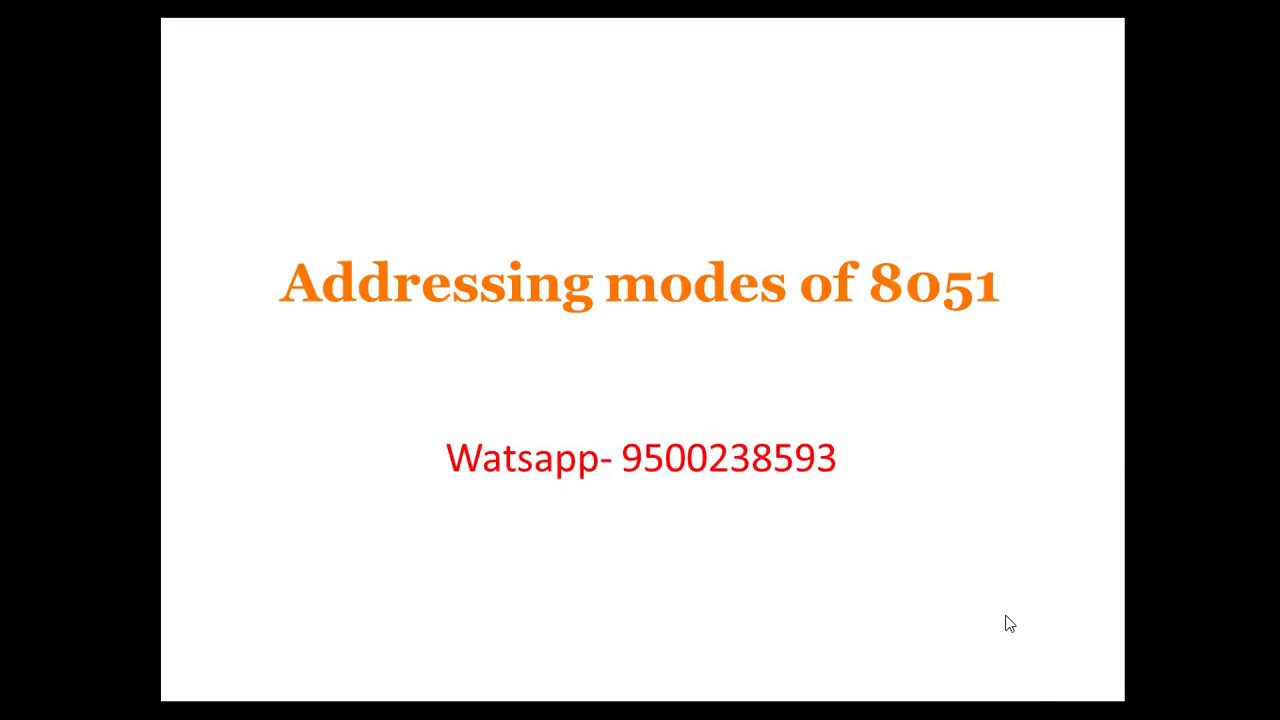 Addressing mode of 8051 - YouTube