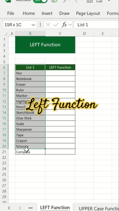 Left Function‼️ #excel #exceltutorials #exceltips #shorts - YouTube