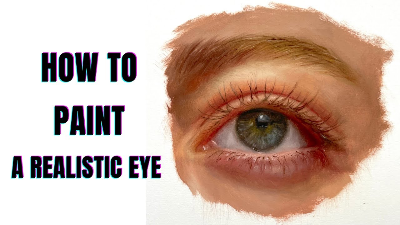I painted a realistic blue eye in oil paint - YouTube