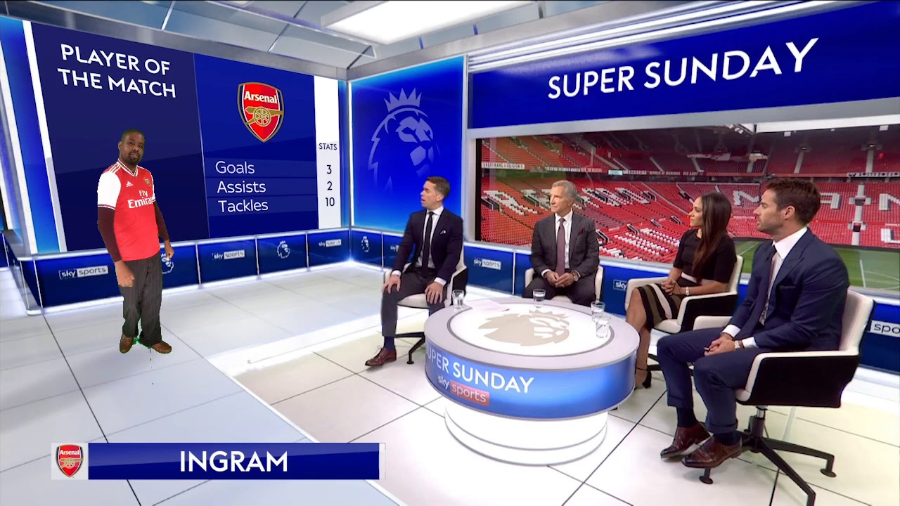 SKY SUPER SUNDAY FOOTBALL - ARSENAL MAN OF THE MATCH - INGRAM JONES ...