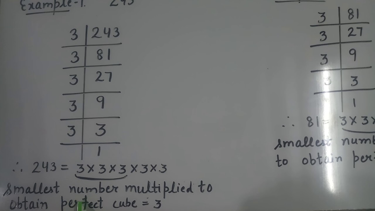 Class 8th Basic concept # Perfect Cube | Chapter -7 | Cube and Cube ...