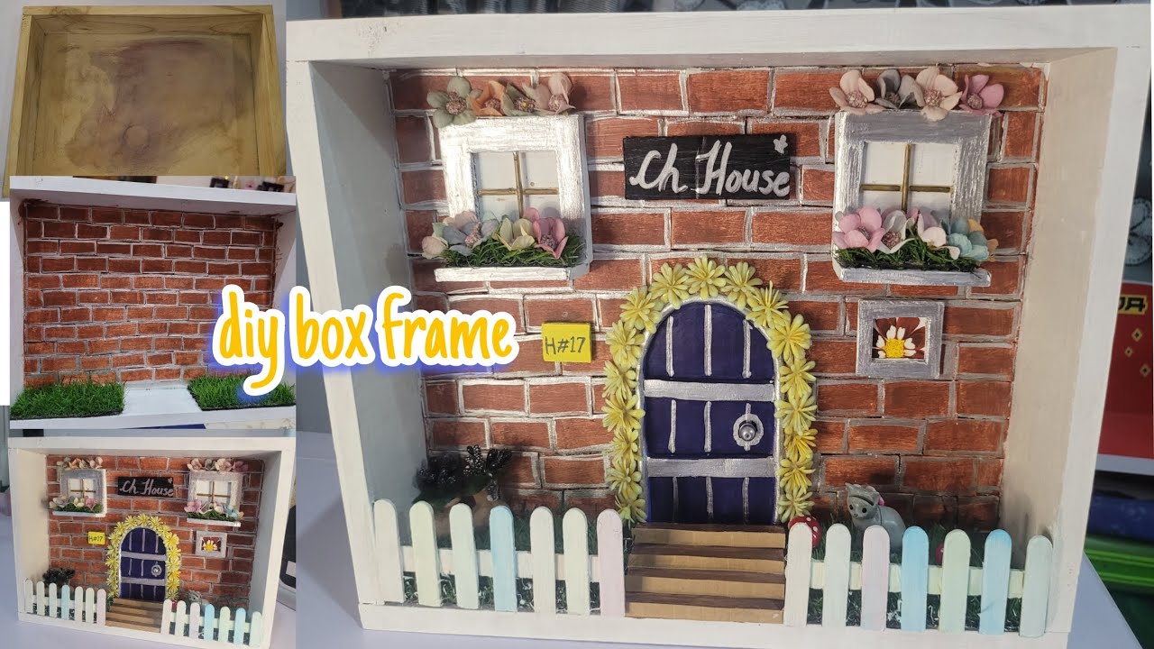 Miniature 3D box frame||How to make 3D frame with miniature||diy shadow ...
