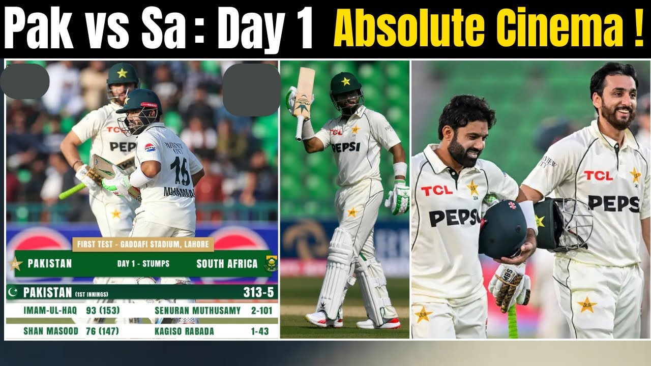 Pak vs Sa : Day 1 | Babar hunt for century continues | Abdullah Shafiq ...