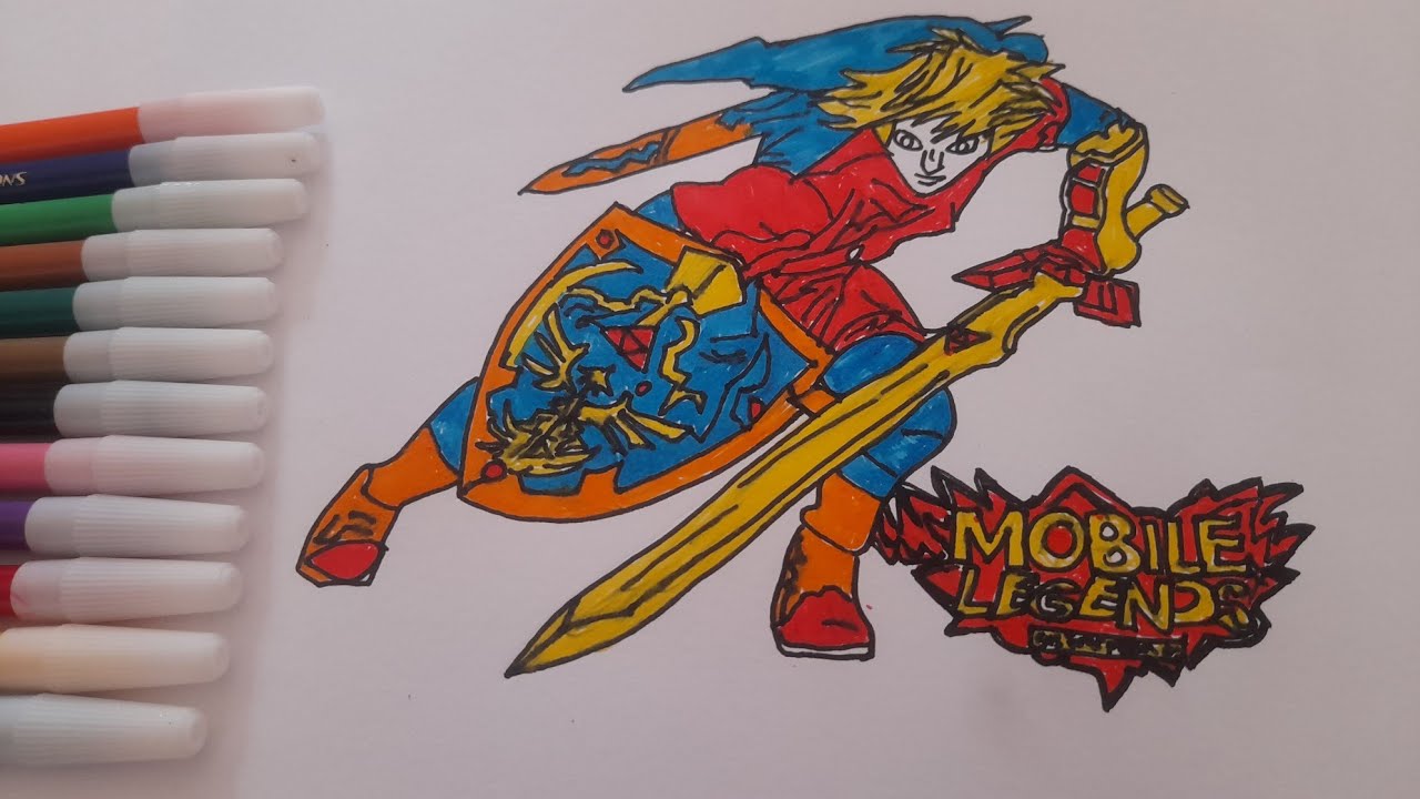 Cara menggambar game mobile legend #menggambar #mewarnai #gaming - YouTube