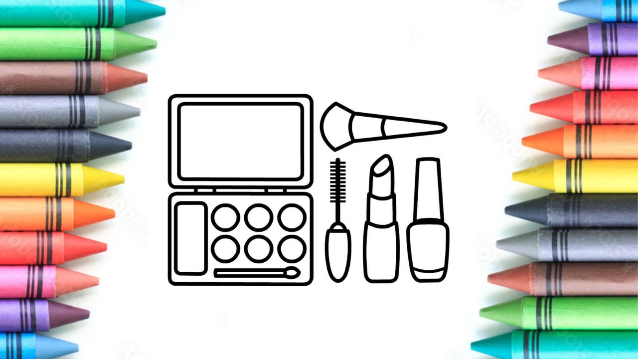 Easy coloring make up set|| make up set coloring ||simple coloring ...