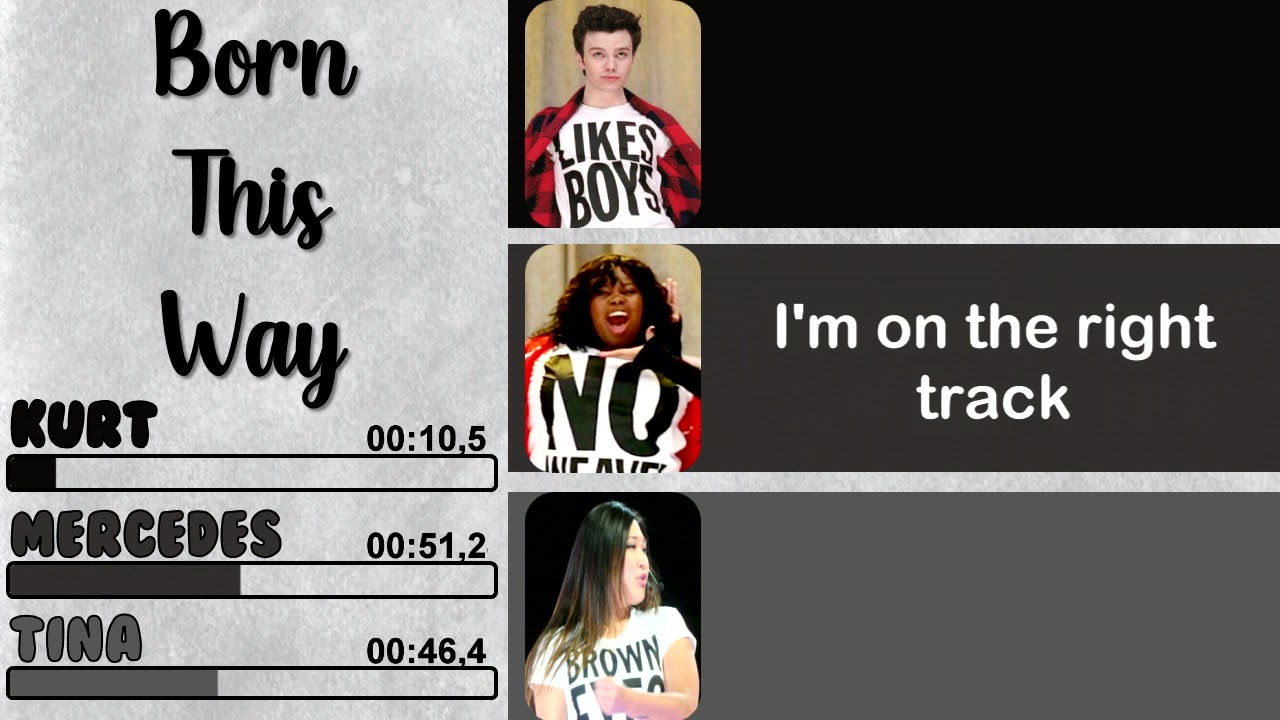 Glee - Born This Way | Line Distribution + Lyrics - YouTube