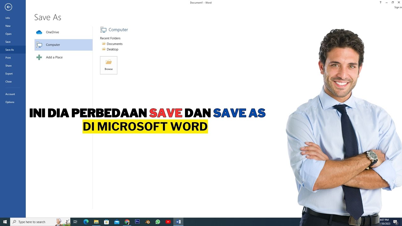 Memahami Perbedaan Save Dan Save As Pada Microsoft Word - YouTube