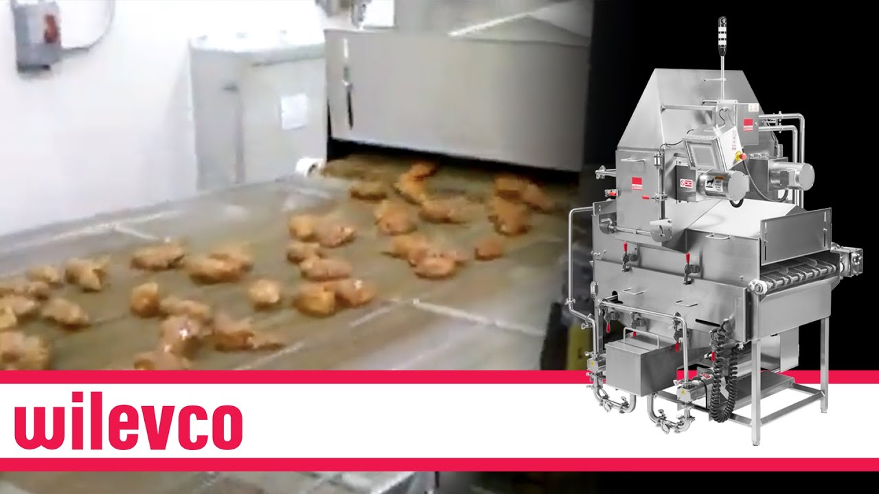 Post-Fry Glaze On Chicken Wings - Food Coating Machine - YouTube