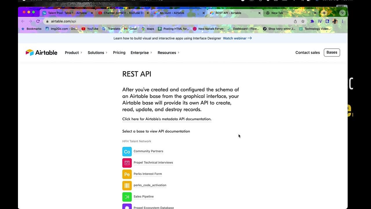 How to generate API token on airtable - YouTube
