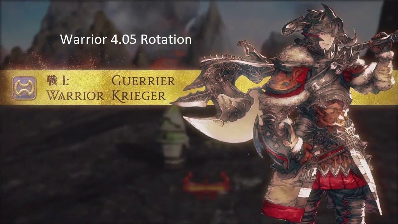 FFXIV: Warrior 4.05 Rotation 3377 dps Full vit - YouTube