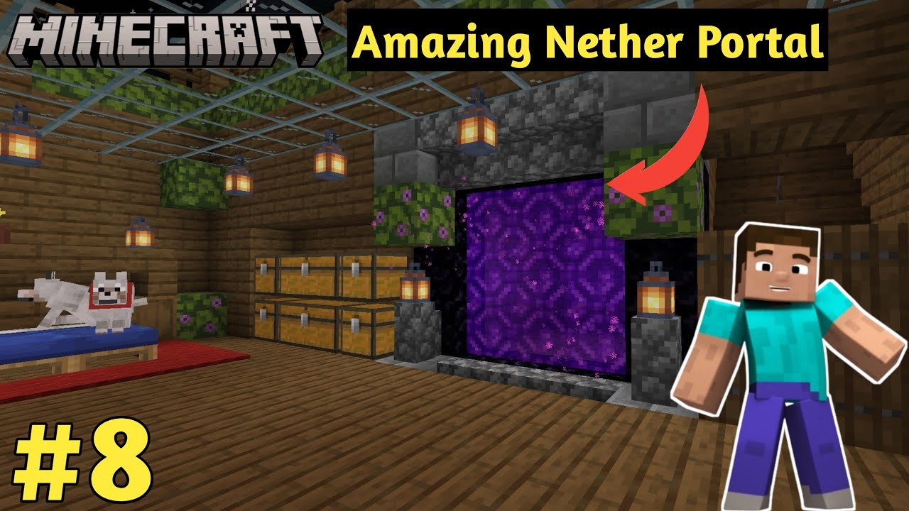 I MADE A BEAUTIFUL NETHER PORTAL IN MINECRAFT | MINECRAFT SURVIVAL | # ...