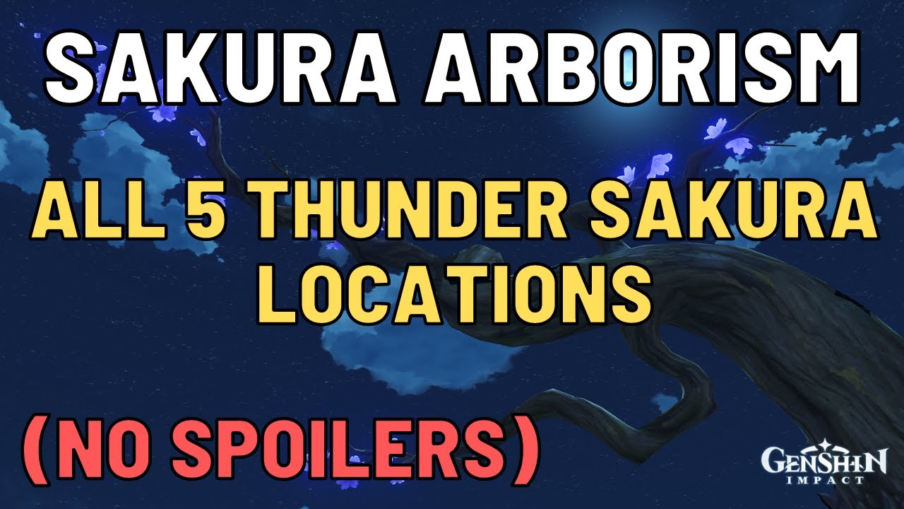 All 5 Thunder Sakura Locations! (Sakura Arborism) | Genshin Impact ...