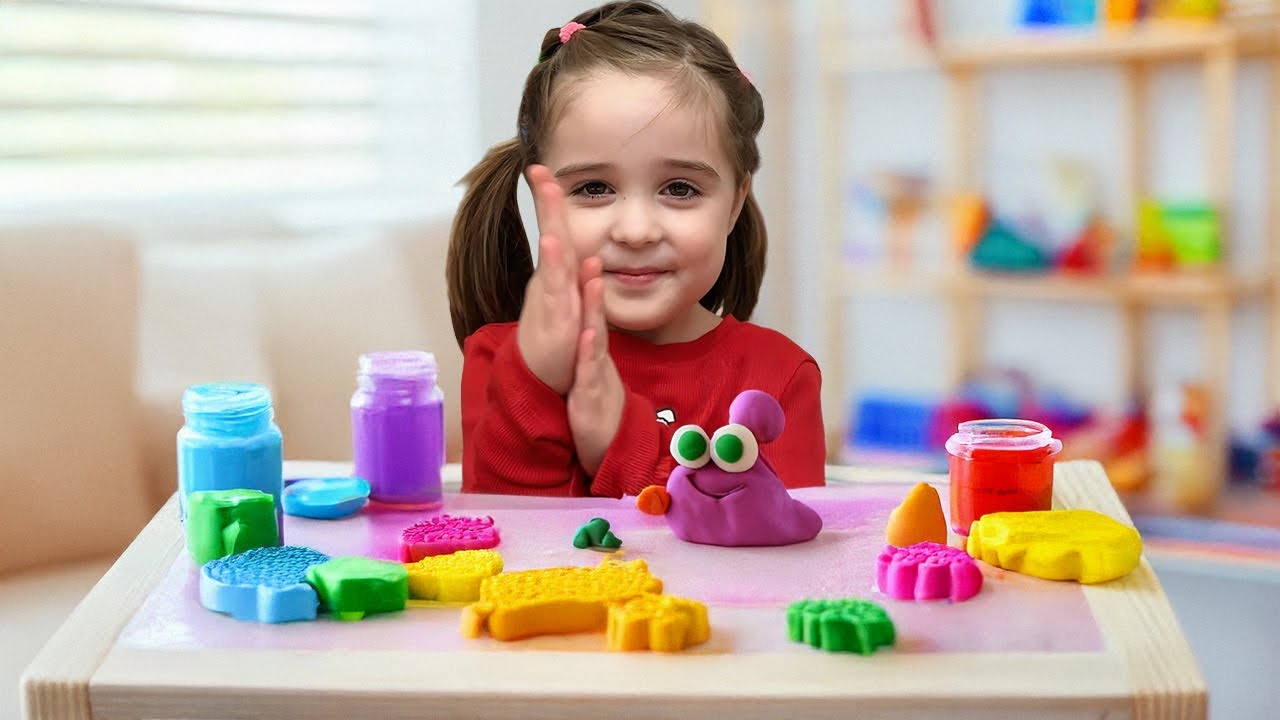 Lisa Pretends Playing Clay with Nursery Rhymes Songs | Play-doh - YouTube