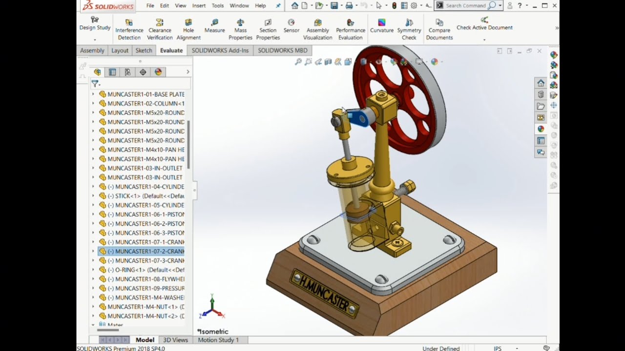 [ Solidworks] A Simple Oscillating Steam Engine - YouTube