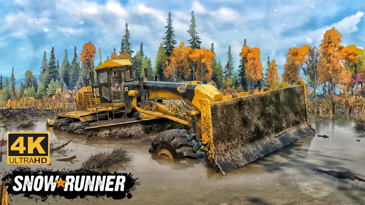 CAT 120M Motor Grader On Mudding Road In SnowRunner Season 14 # ...